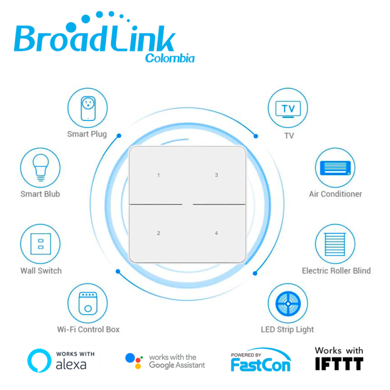 Botonera Inteligente BroadLink SR3-4Key - BroadLink Colombia